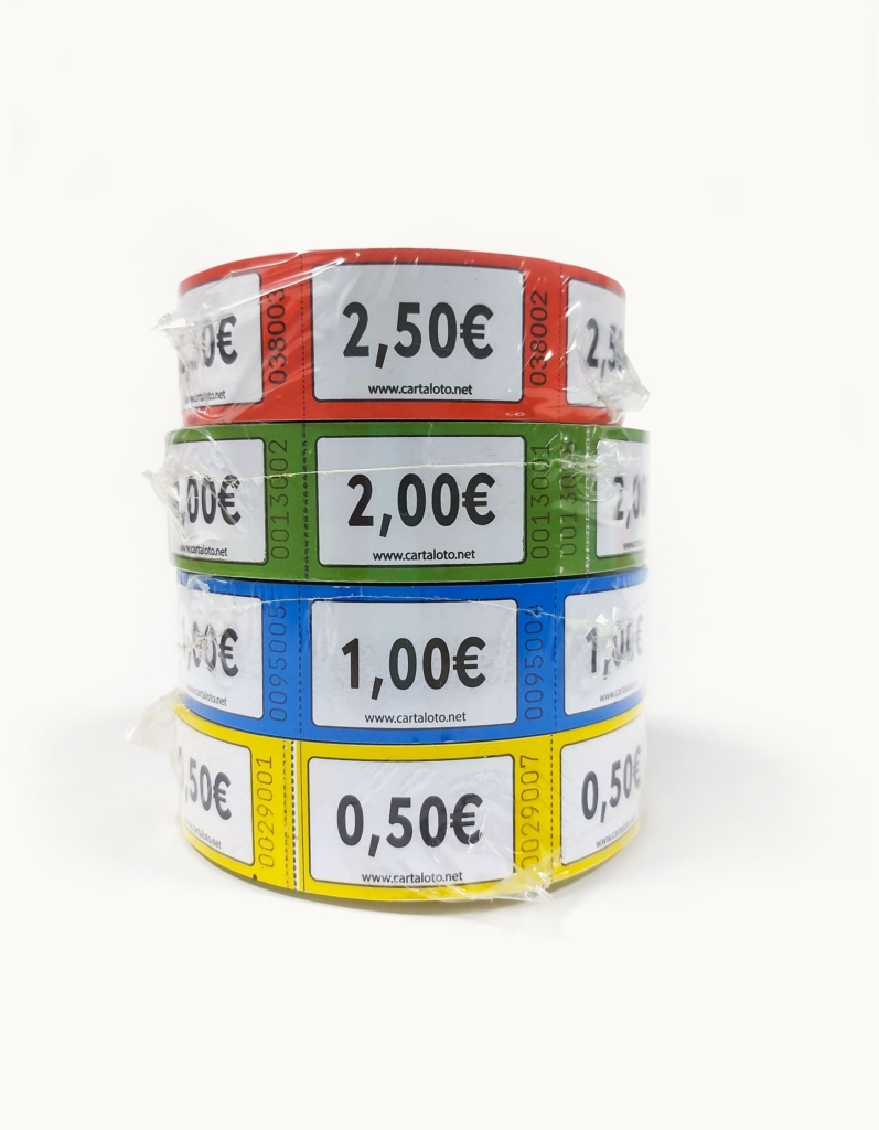 Rollo de 1000 tickets de barra anónimos – Bingo Escoprint